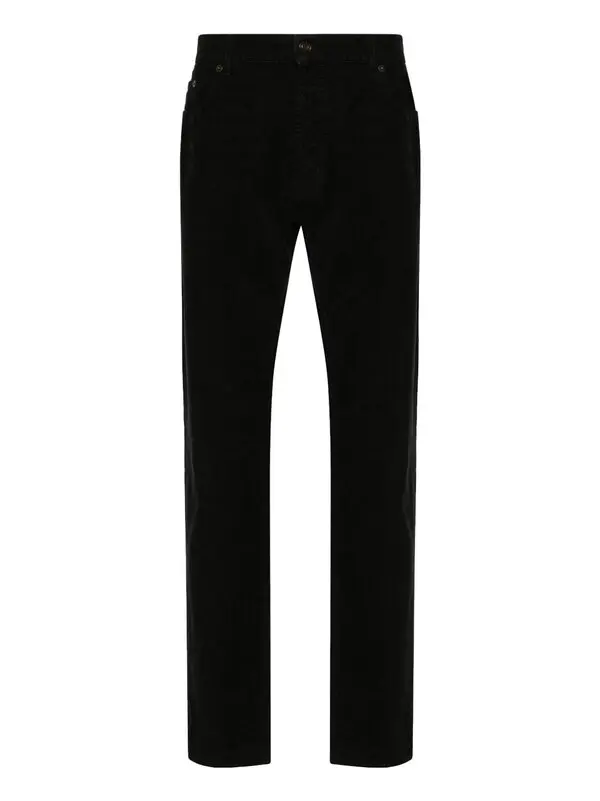Saint Laurent Corduroy Tapered Trousers - Black