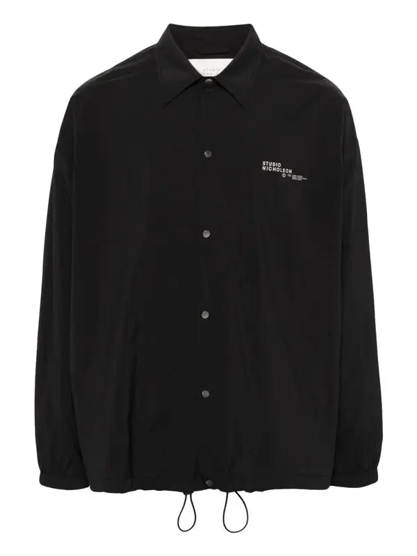 Studio Nicholson Logo-print Press-stud Jacket - Black