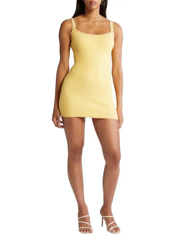 MISTRESS ROCKS Ribbed Mini Sweater Dress - Primrose