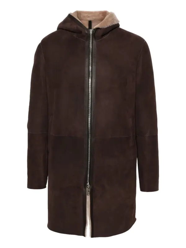 Tagliatore Wilson Suede Coat - Brown