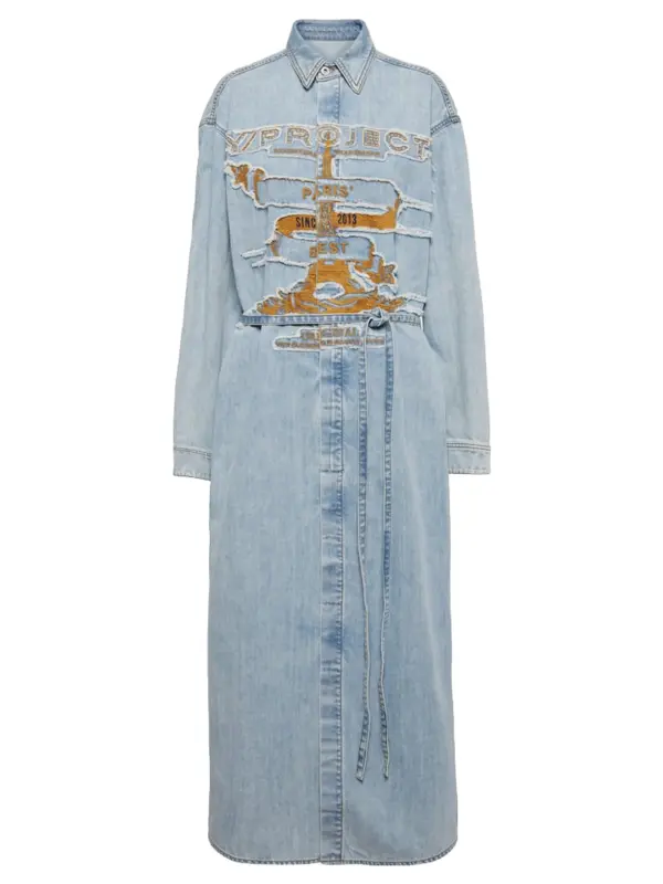 Y/project Evergreen Paris' Best Denim Shirt Dress - Blue