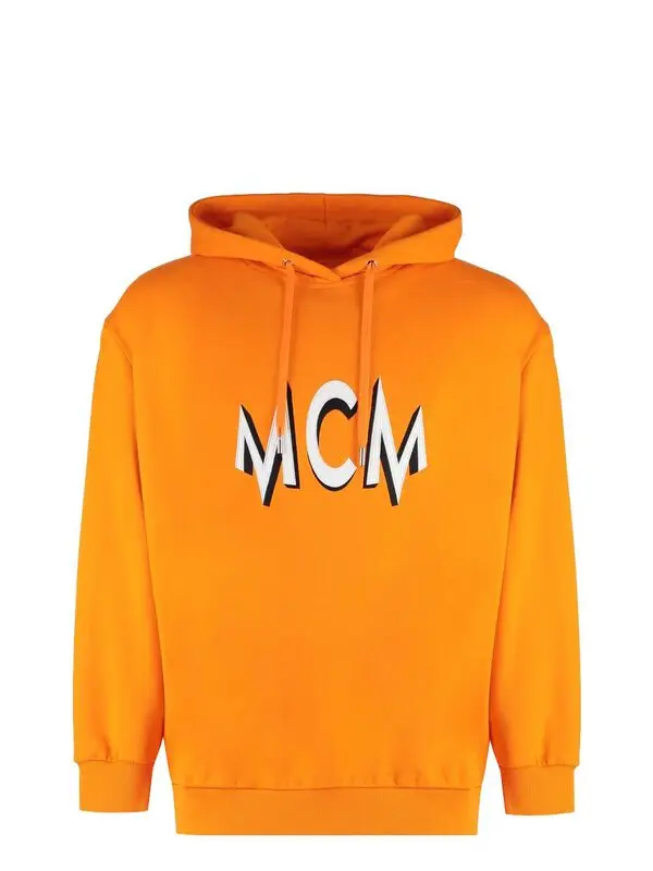 Mcm Cotton Hoodie With Back Print - Orange