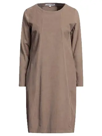 European Culture Midi Flared Dress - Beige