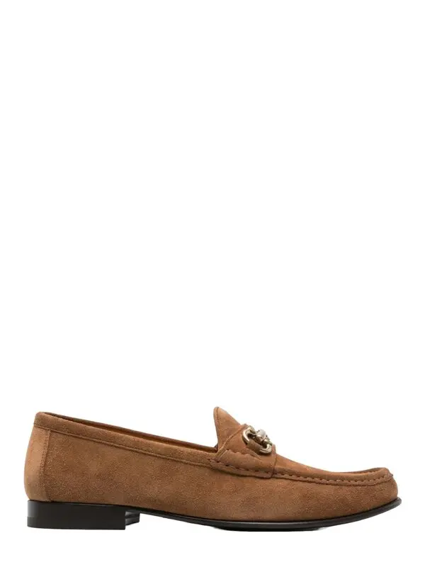 Brunello Cucinelli Horsebit Detail Suede Loafers - Brown
