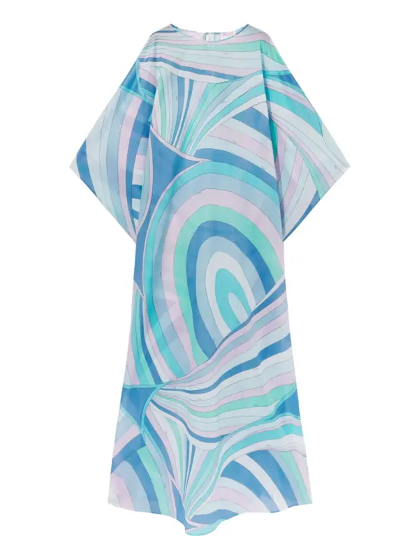 Emilio Pucci Iride-print Cotton Kaftan Dress - Blue