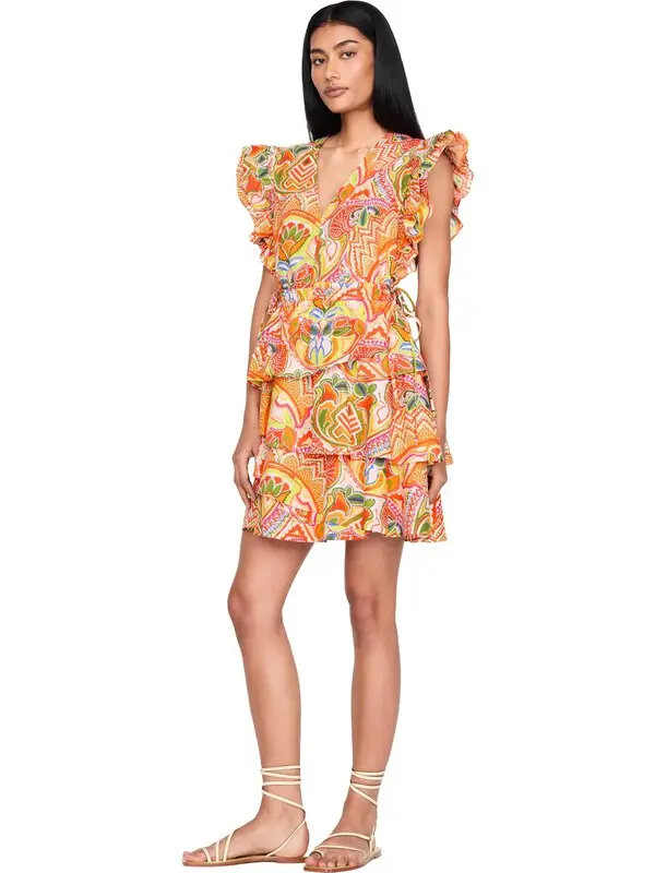 MARIE OLIVER Genette Tiered Cotton Dress - Tango