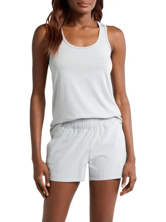 FREE FLY Motion Performance Racerback Tank Top - Heather Aspen Grey