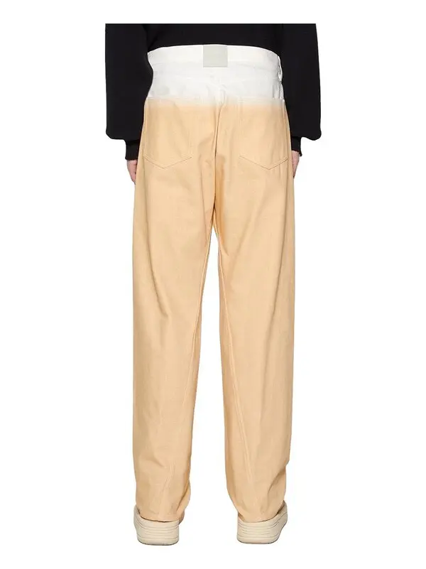 LANVIN Twisted Denim Pants With Gradient Effect - Abricotine