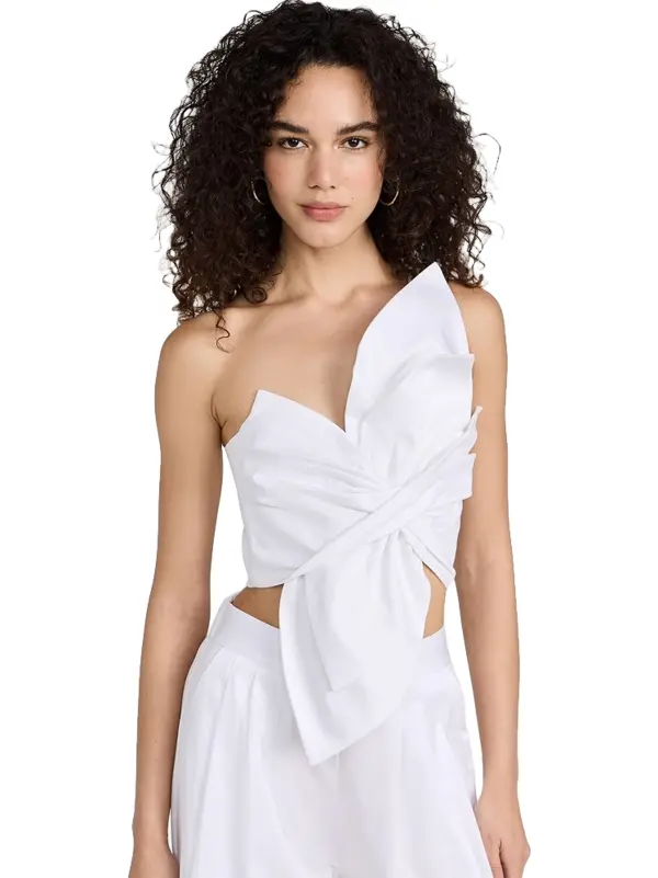 JBQ Orchid Bow Top - White
