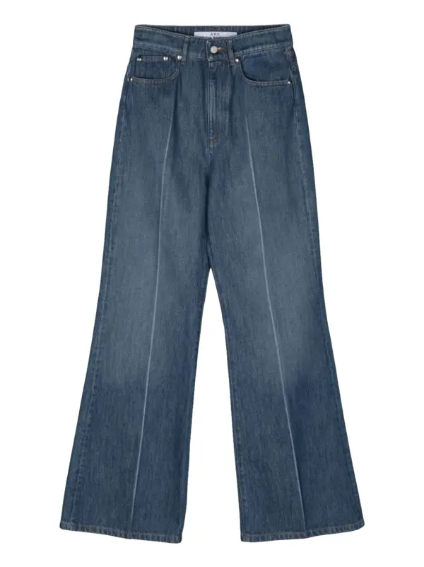 A.p.c. Clienteau High-rise Wide-leg Jeans - Blue