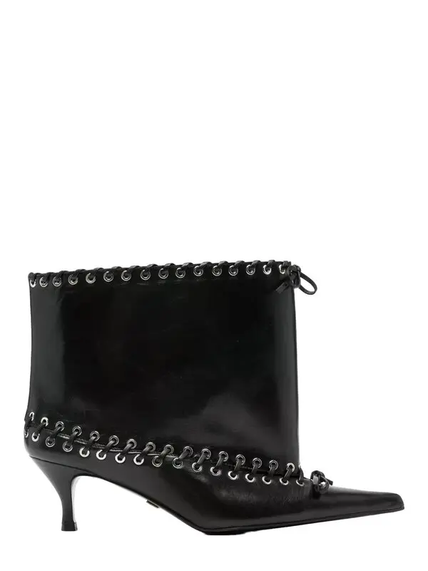 ALL IN 60mm Leather Ankle Boots - Black