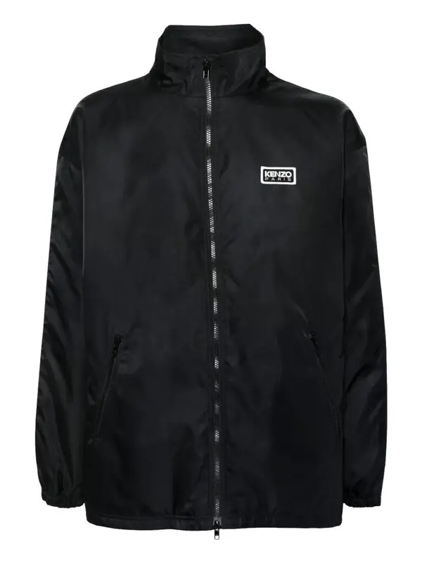 Kenzo Logo-appliqué Striped Jacket - Black