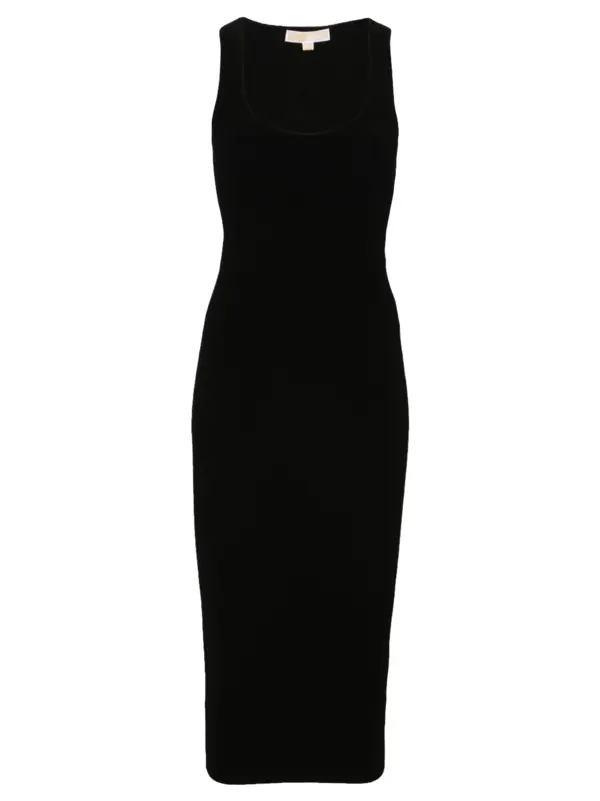 Michael Kors Cut-out Ribbed Midi Dress - Black