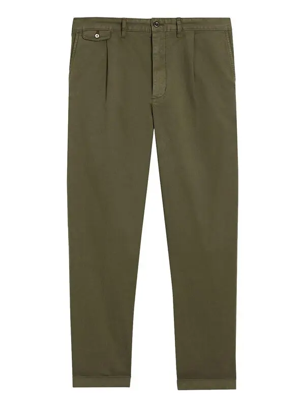 ALEX MILL Standard Tapered Cottonblend Twill Chinos - Army Green