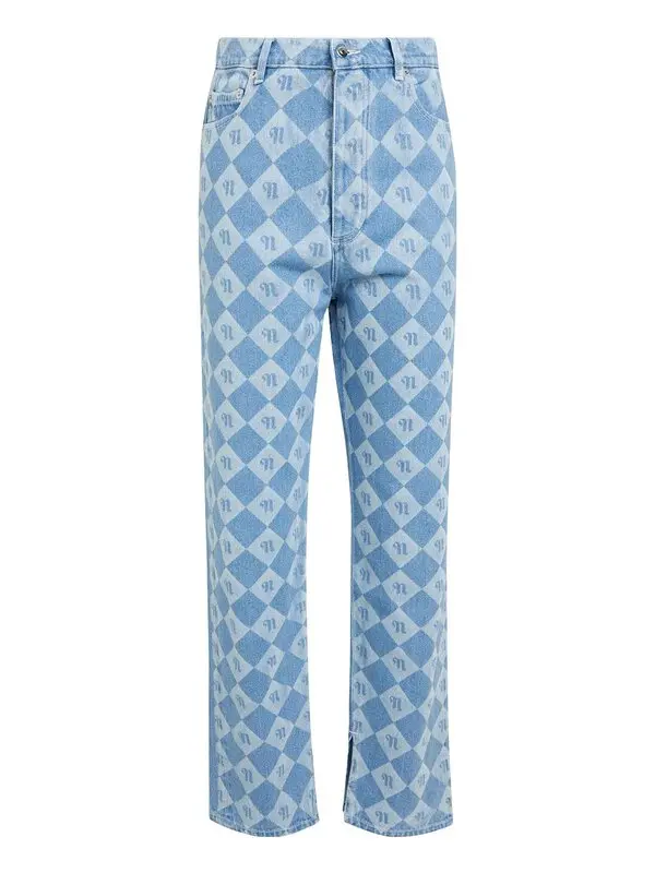 Nanushka Liam Logo-print Straight Leg Jeans - Mid Denim
