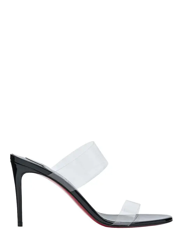 CHRISTIAN LOUBOUTIN Clear Red Sole Slide Sandals - Black