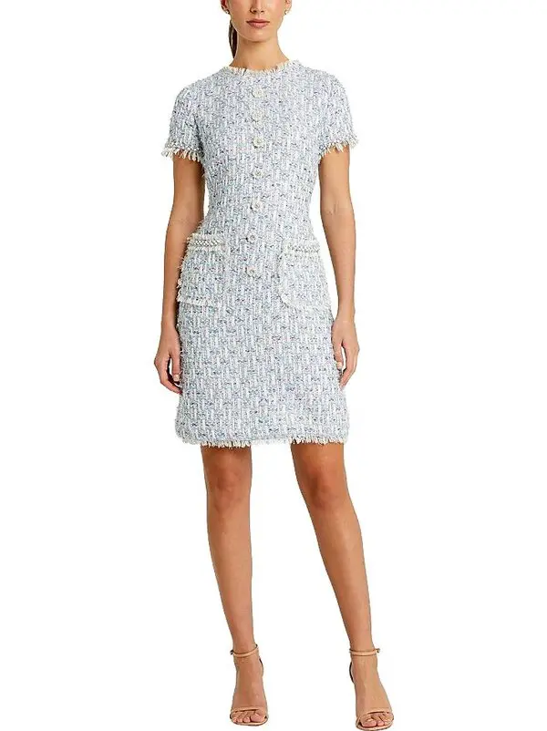Mac Duggal Ieena Floral Button Shift Dress - Blue Multi