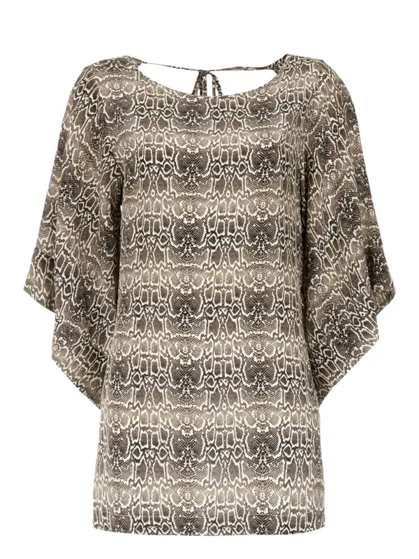 AMIR SLAMA Python Print Silk Dress - Neutrals