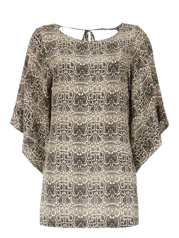 AMIR SLAMA Python Print Silk Dress - Neutrals