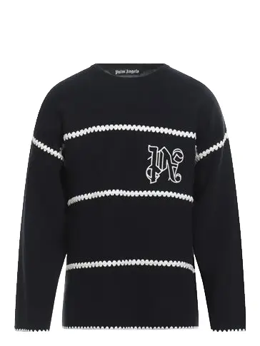 Palm Angels Jacquard-knit Sweater - Blue