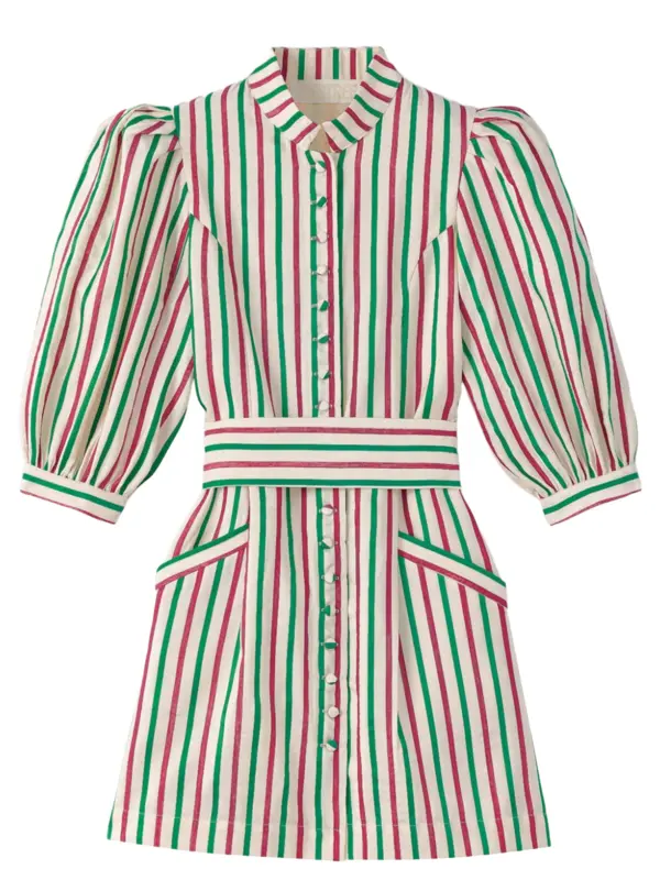 DESTREE Amoako Stripe-print Dress - Pink
