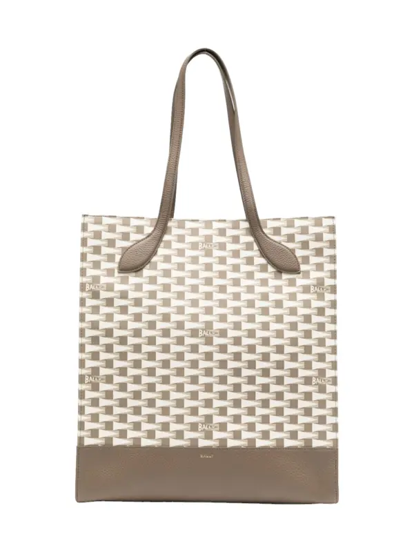 Bally Pennant Panelled Tote Bag - Brown