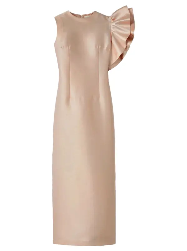 DESTREE Franz Ruffle-detailing Midi Dress - Neutrals