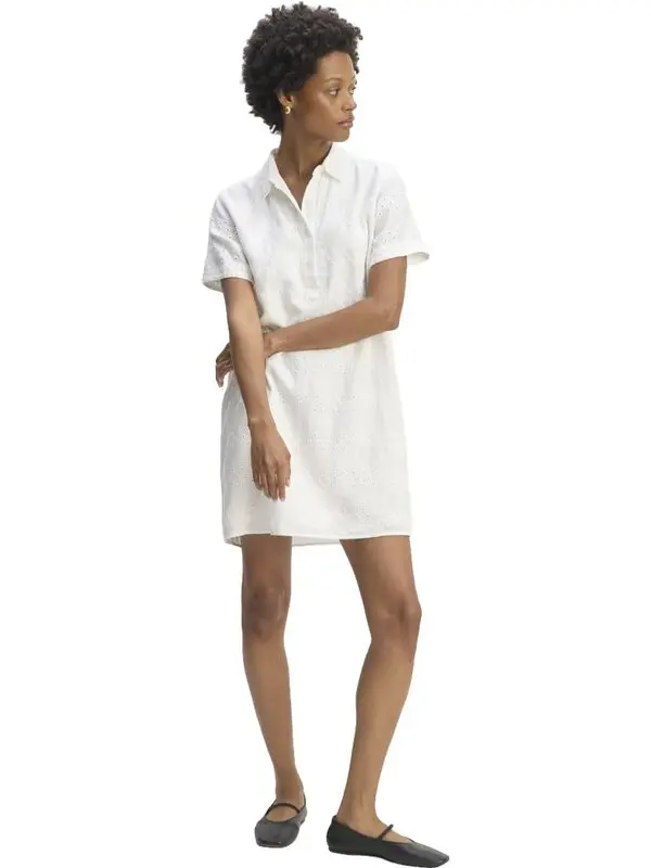 Everlane Linen Eyelet Shirtdress - White Eyelet