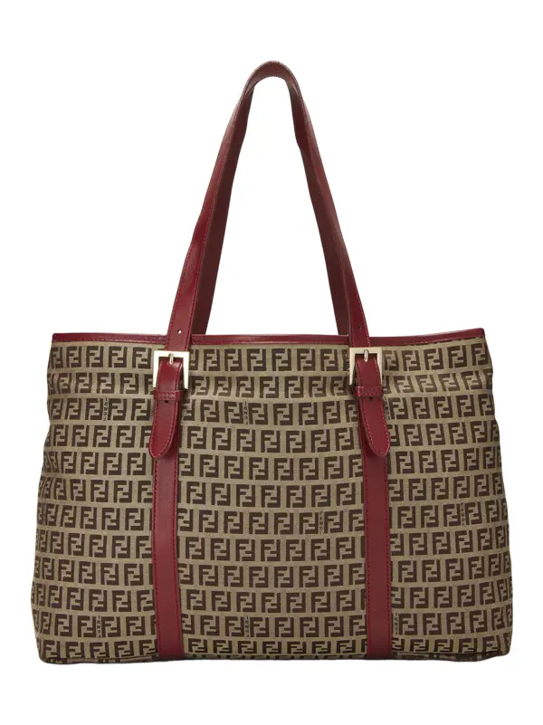 Fendi Zucchino Canvas Tote - Red
