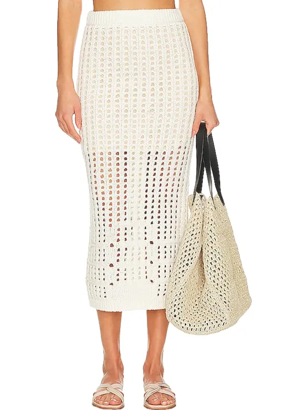 525 Open Stitch Knit Skirt - Chalk