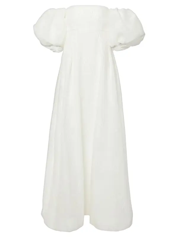 Rebecca Vallance Matchmaker Puff-sleeve Off-shoulder Gown - White