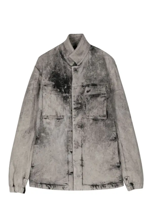 Boris Bidjan Saberi Acid-wash Denim Jacket - Grey