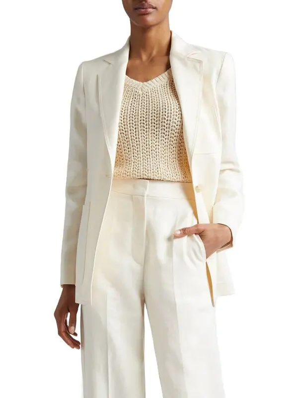 Max Mara Boemia Linen Suiting Blazer - Ivory