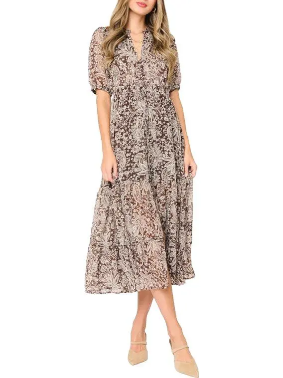 GIBSONLOOK Kira Drawstring Maxi Dress - Java Floral