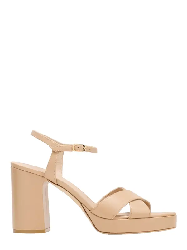 STUART WEITZMAN Dayna Leather Platform Sandals - Adobe