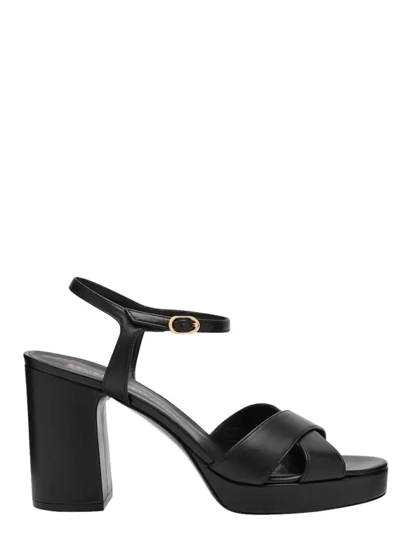 STUART WEITZMAN Dayna Leather Platform Sandals - Black