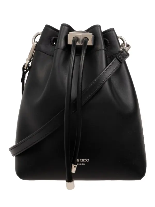 JIMMY CHOO Mini Cinch Leather Shoulder Bag - Black