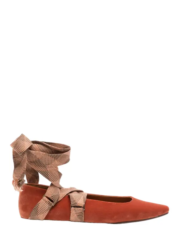 Ulla Johnson Arlo Velvet Ballerina Shoes - Brown