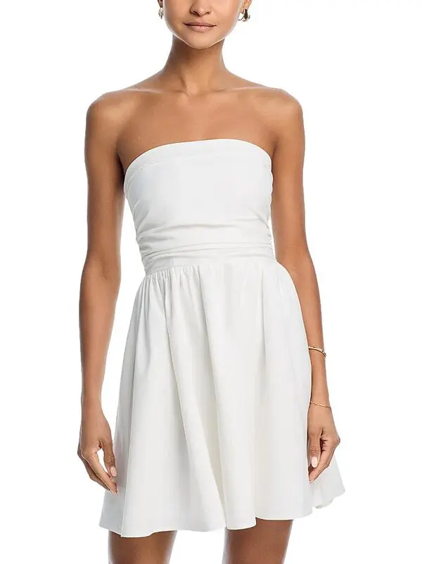 Aqua Strapless Mini Dress - White