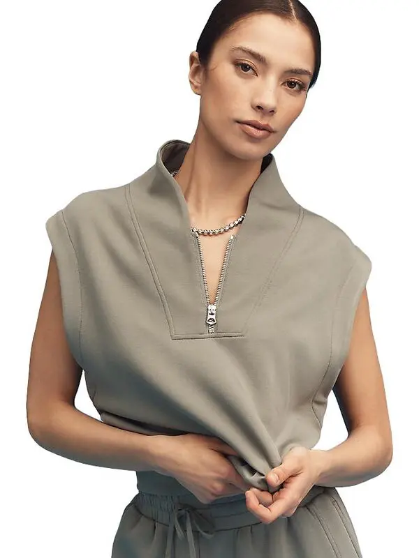 Varley Loretta Sleeveless Half-zip Sweatshirt - Shadow