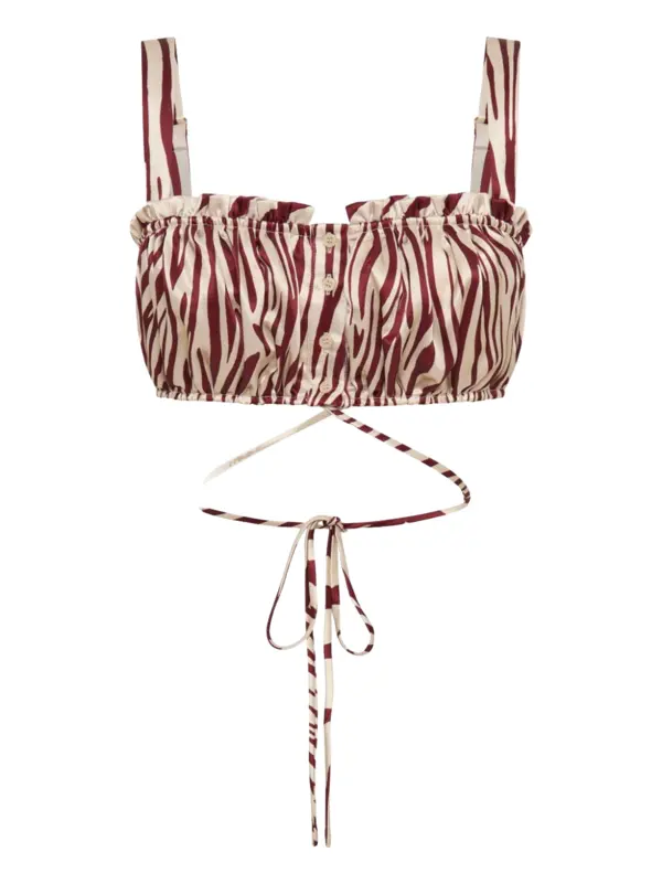 NICHOLAS Tracy Sleeveless Silk Cropped Top - Neutrals