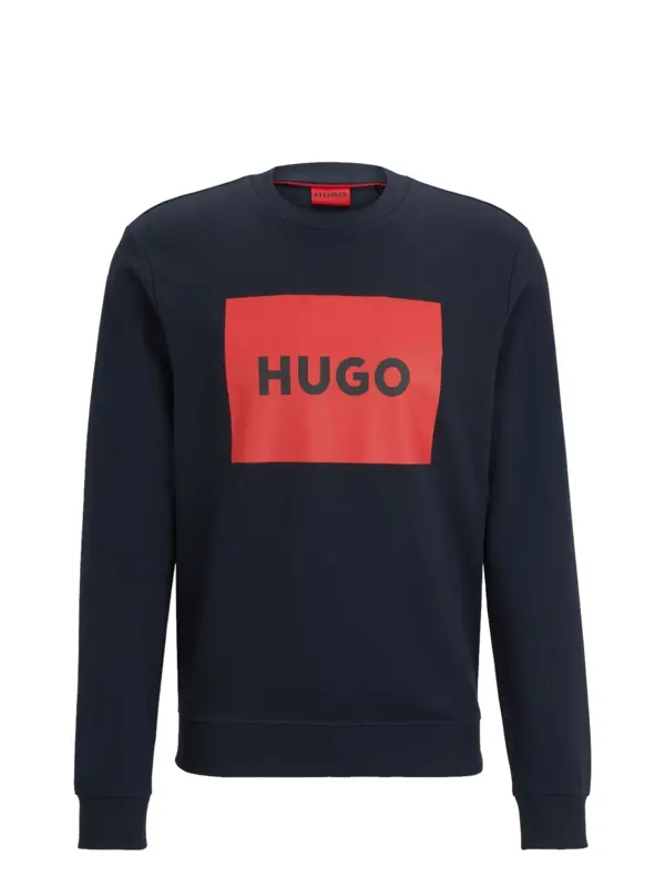 Hugo Boss Duragol Logo-print Cotton-terry Sweatshirt - Blue