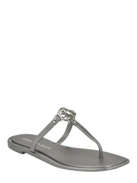 Calvin Klein Edhen Flat Flip Flop - Silver