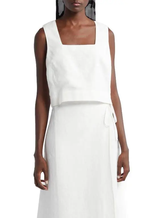 Rails Akira Linen Crop Tank - White