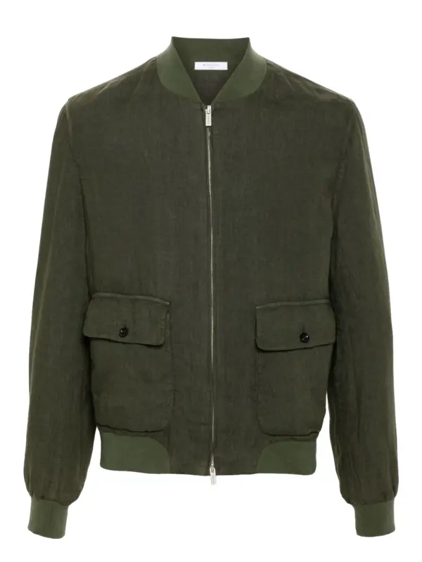 Boglioli Linen Bomber Jacket - Green