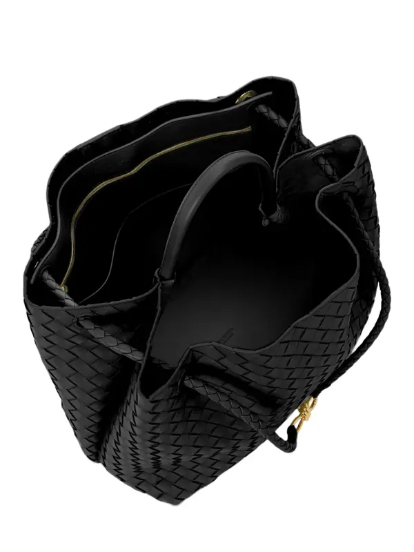 Bottega Veneta Large Andiamo Top Handle Bag - Black/brass