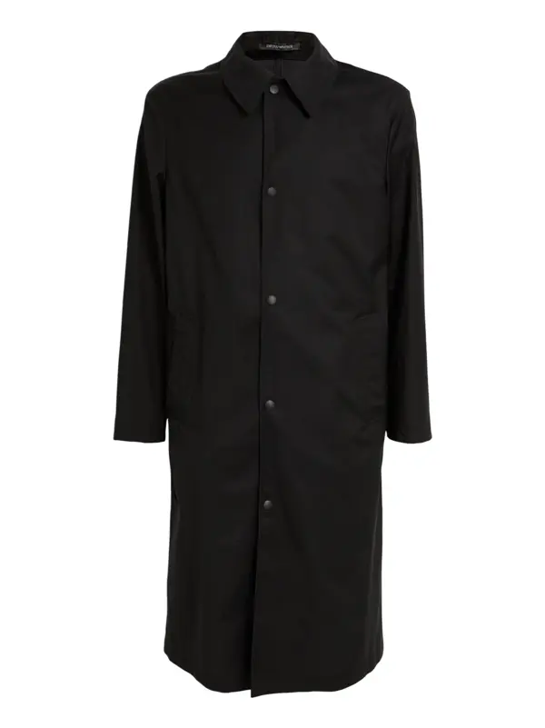 Emporio Armani Single-breasted Trench Coat - Black