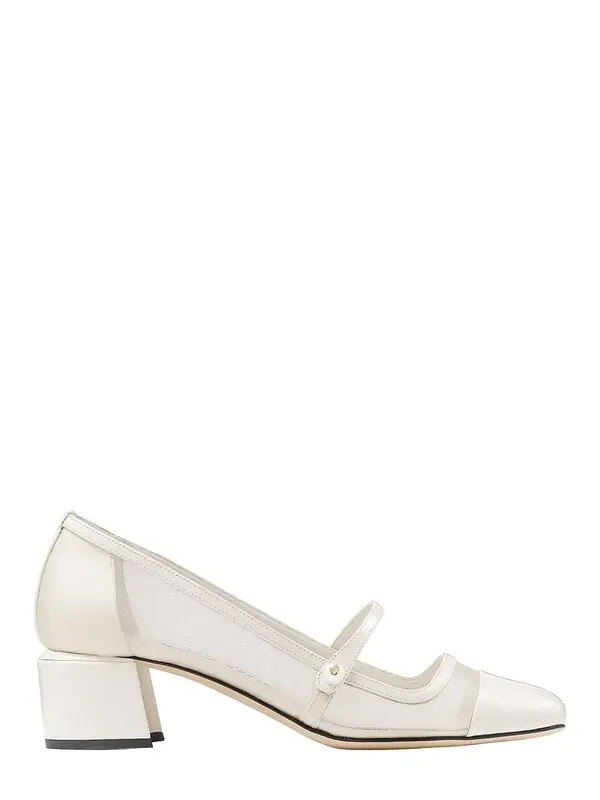 JIMMY CHOO Elisa 45 Latte Patent And Mesh Pumps - Latte/latte