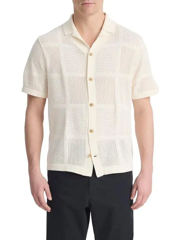 Vince Patchwork Pointelle Cardigan - Classic Cream