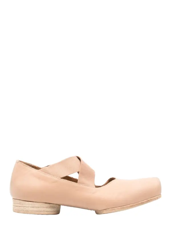 UMA WANG Crossed Strap Ballerinas - Neutrals